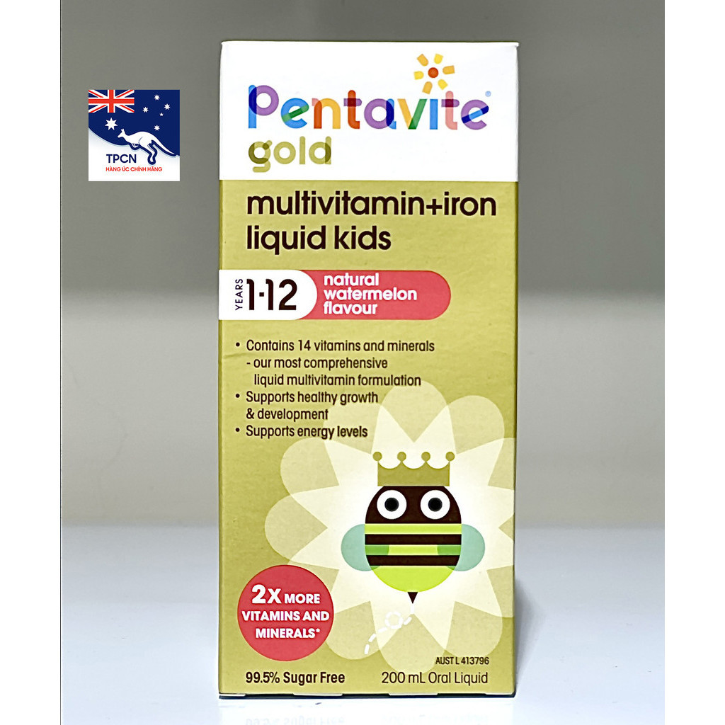Vitamin tổng hợp Pentavite Multivitamin + Iron Kids Liquid của Úc giúp ...