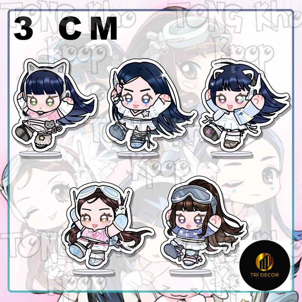(3cm) Mô hình Standee NEWJEANS ver GIƠ TAY SPACE Hanni Hyein Haerin ...