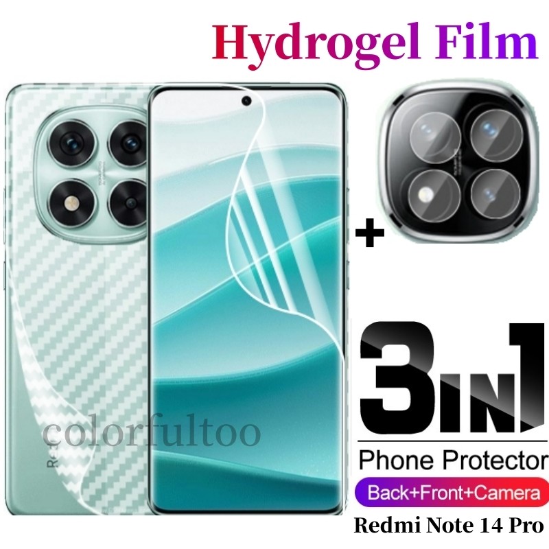Redmi Note14 5G 3in1 Mặt trước Mặt sau Full Cover Bảo vệ Hydrogel Phim cho Xiaomi Redmi Note 14 ...