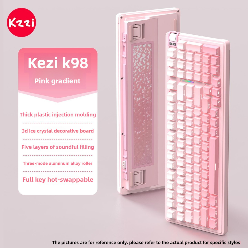 KZZI K98 Mechanical Keyboard Wireless Bluetooth 3mode RGB with Knob ...