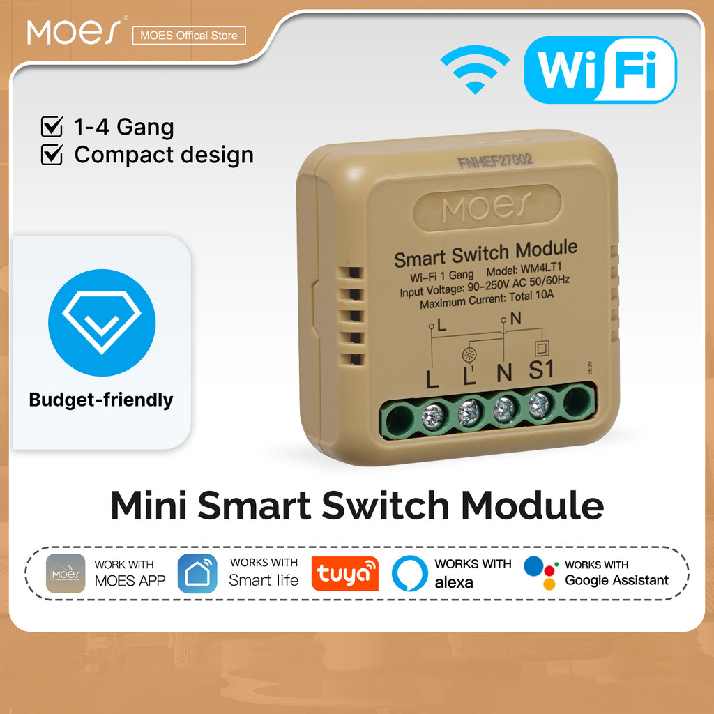 Công tắc thông minh Mini MOES 1-4 Gang, Mô-đun DIY WiFi / Zigbee, Hoạt ...