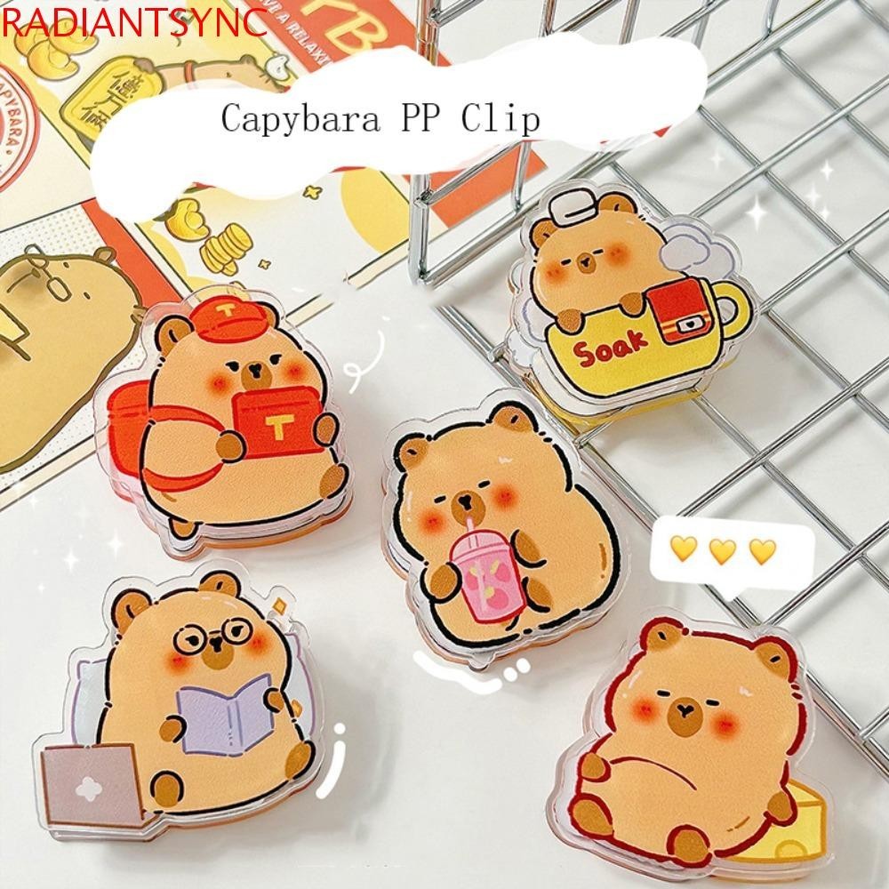 Kẹp RADIANTSYNC Capybara PP, Kẹp giấy Capybara Kẹp ghi nhớ hoạt hình, Kẹp niêm phong trang trí ...