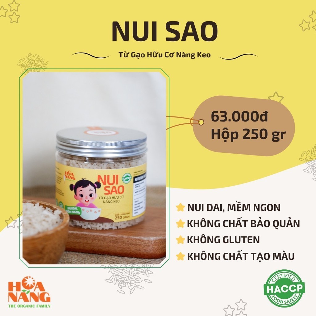 Nui sao ăn dặm hữu cơ Hoa Nắng hủ 250g | Shopee Việt Nam