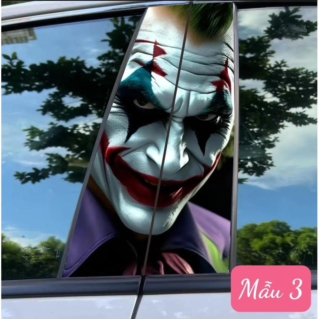 Tem Joker Dán Trang Trí Xe Ô TÔ, vừa dán trang trí cột B xe ô tô vừa ...