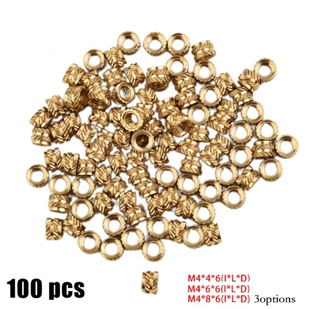 High Strength Brass Knurled Insert Nut M4 100PCS for Secure Threaded ...