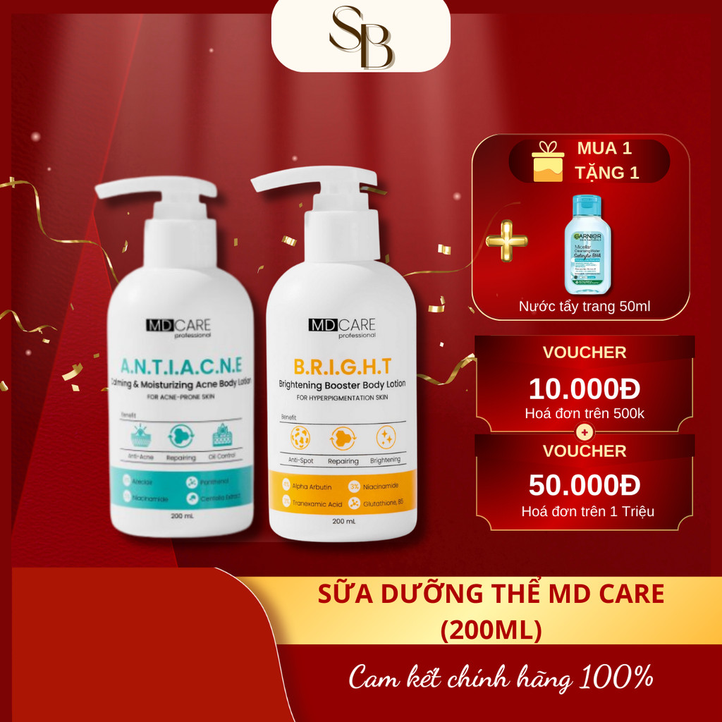 Sữa Dưỡng Thể MD CARE Brightening Booster/Calming & Moisturizing Acne ...