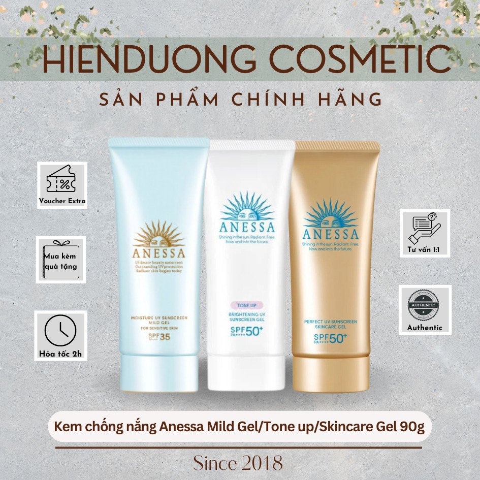 Kem chống nắng Anessa Skincare Gel/ Mild Gel/ Tone Up Sunscreen Gel 90g ...