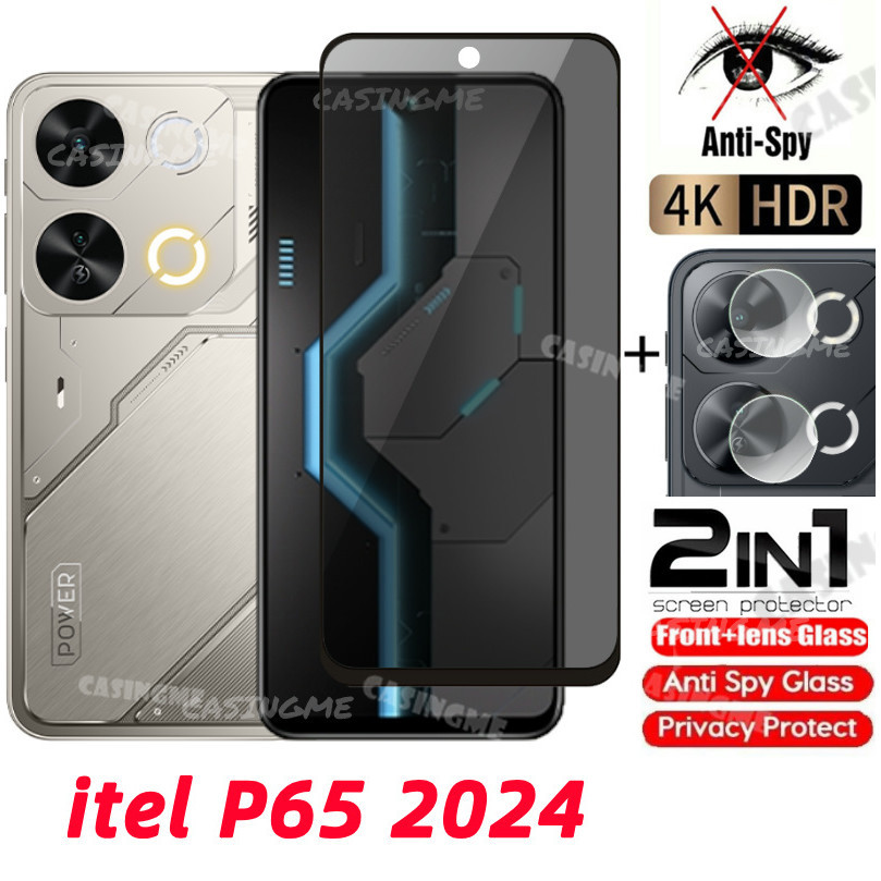 Itel P65 2024 Kính cường lực riêng tư Chống gián điệp Full Cover Bảo vệ ...