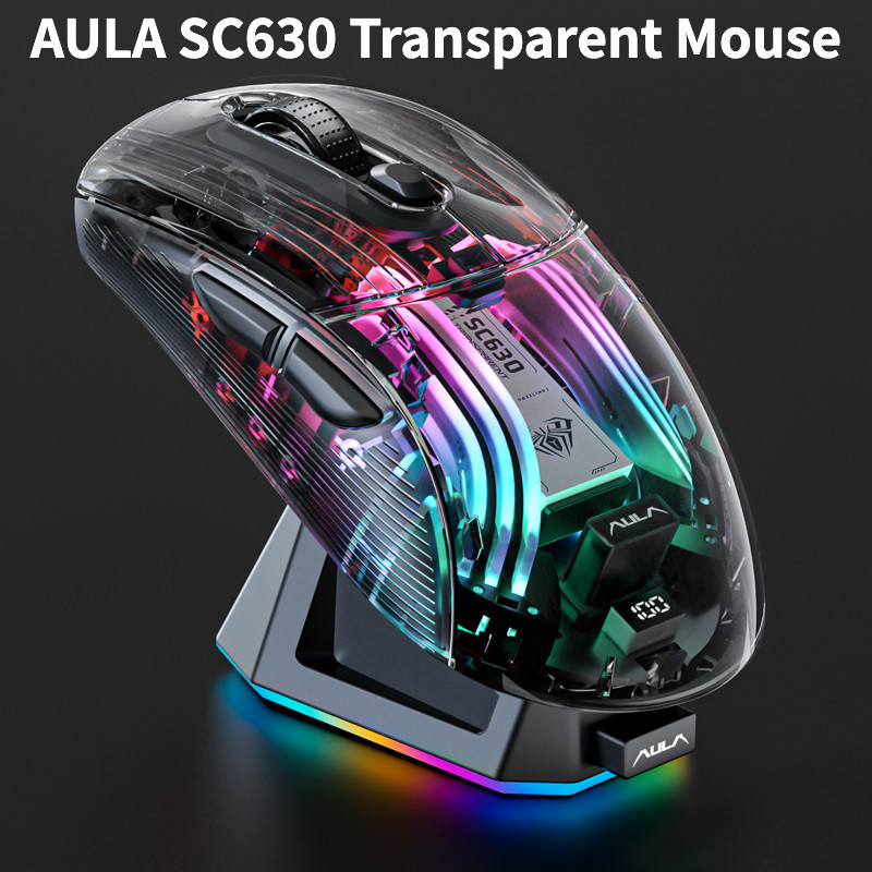 Aula SC630 Chuột Không Dây Trong Suốt Có Dây 2.4G Bluetooth Không Dây ...