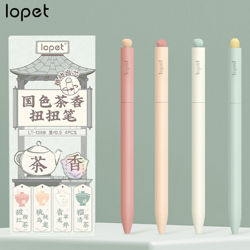 Bút Gel Xoay LOPET Mực Đen Ngòi 0.5mm Vỏ Nhám Màu Pastel | Shopee Việt Nam