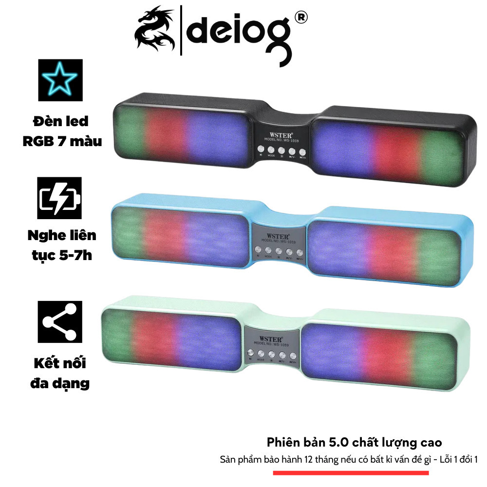 Loa bluetooth DEIOG WS-1059 đèn led RGB độc đáo công suất 10W âm thanh ...