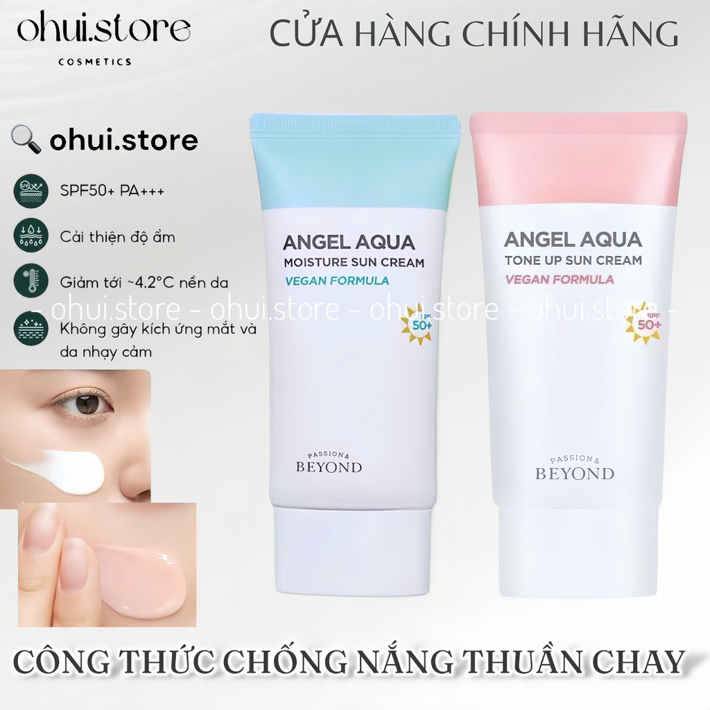 Kem chống nắng nâng tông dưỡng ẩm Beyond Angel Aqua Tone-up Sun Cream SPF 50+/PA+++ 50ml ...