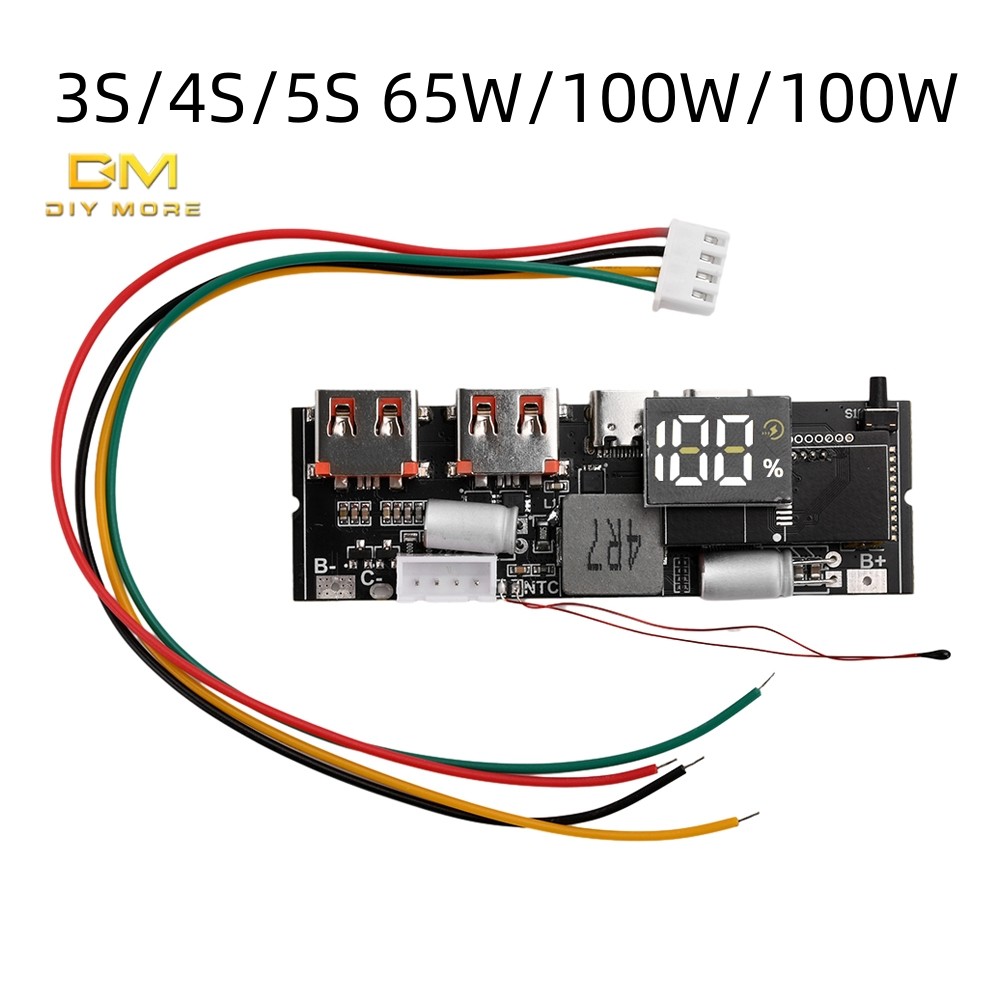 DIYMORE 3S/4S/5S 65W/100W Dual Cổng C 2 Chiều Sạc Siêu Nhanh VC Điện Di Động Mô Đun Bảng Mạch Tự ...