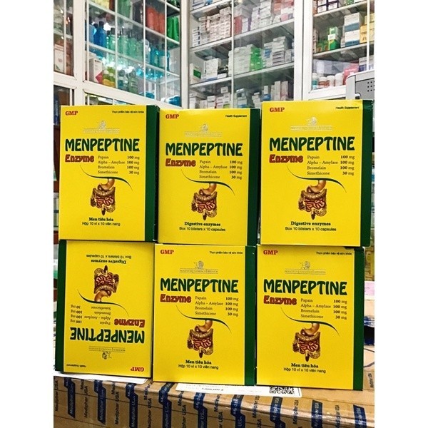 Men hỗ trợ tiêu hóa Menpeptine - hộp 100 viên nang (Mẫu mới, date xa ...