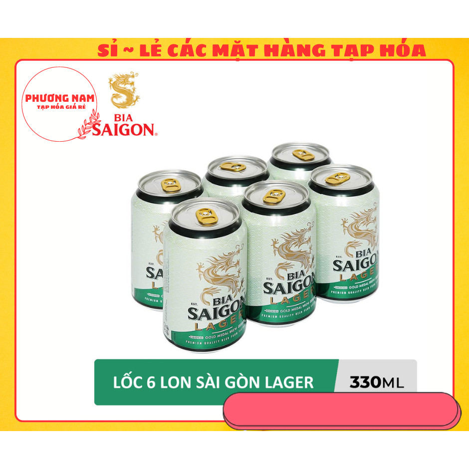 LỐC 6 LON BIA SÀI GÒN LAGER SABECO 330ML | Shopee Việt Nam