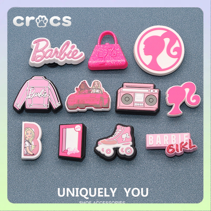 sticker dép crocs Pink Barbie jibbitz crocs charm crocs charm dép crocs ...