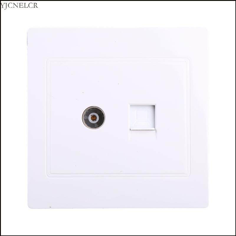 RJ45 Adapter+TV Antenna Coaxial Wall Mount Output Faceplate Panel ...