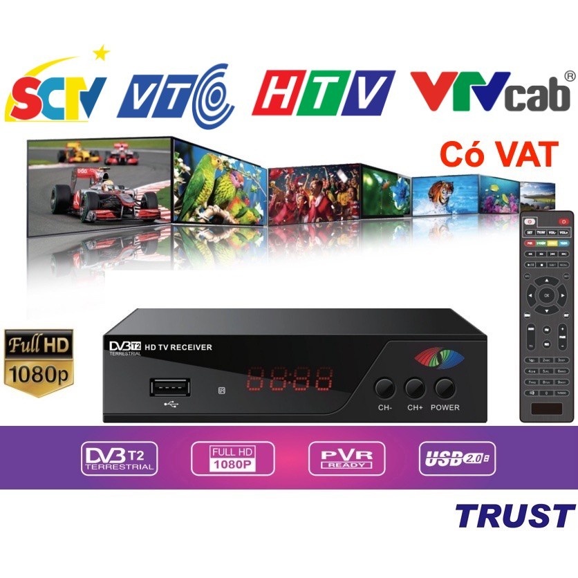 Đầu thu truyền hình số mặt đất DVB-T2 SCTV, VTC, HTV, VTV Cab JN-820T2 ...