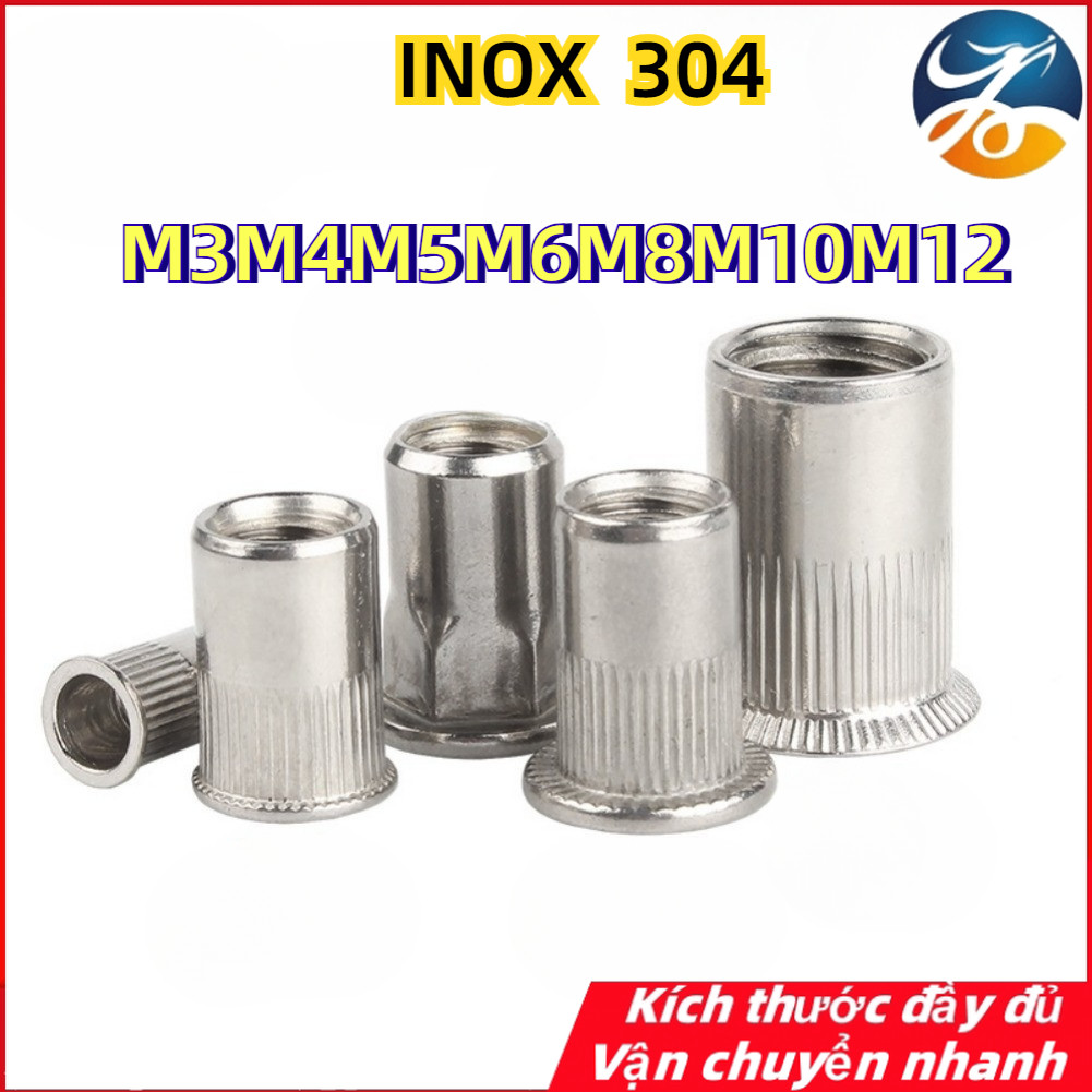 [Ly1-vn-y] M3 M4 M5 M6 M8 M10 M12 Đai ốc rút, ecu rivet rút, tán rút ...