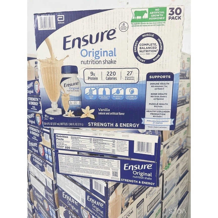 2025 Sữa Ensure nước hương Vani Ensure Original Vanilla 237ml Thùng 30 ...