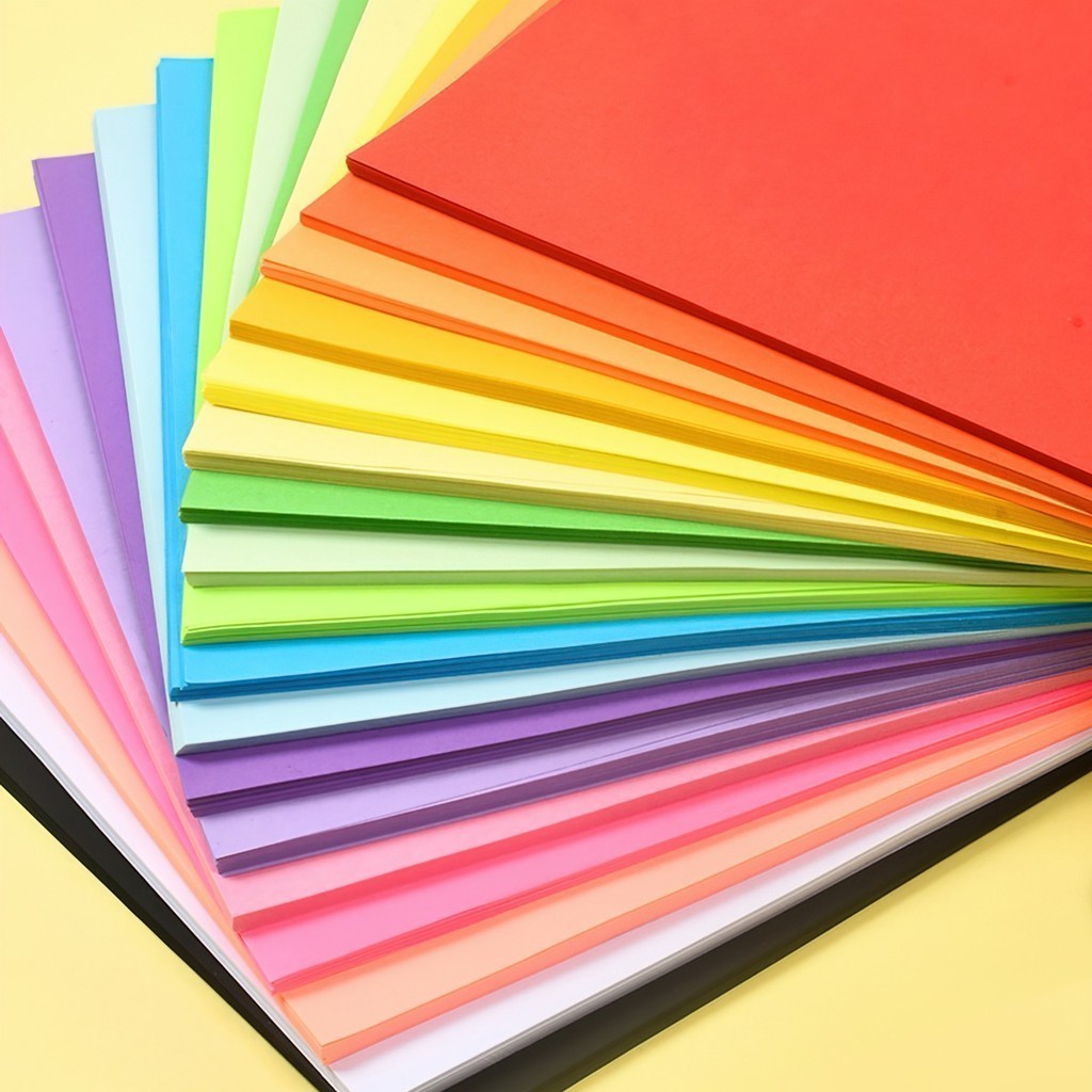 Sét tệp 100 tờ giấy gấp Origami, giấy thủ công gấp hạc hoa nhiều kích ...