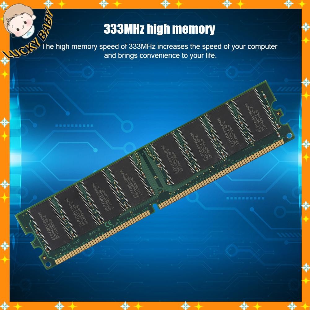 LUCKYBABY Bộ nhớ 1GB Bank 2.5V 184Pin PC-2700 333MHZ DDR RAM Board Moudule với hiệu suất ổn định ...