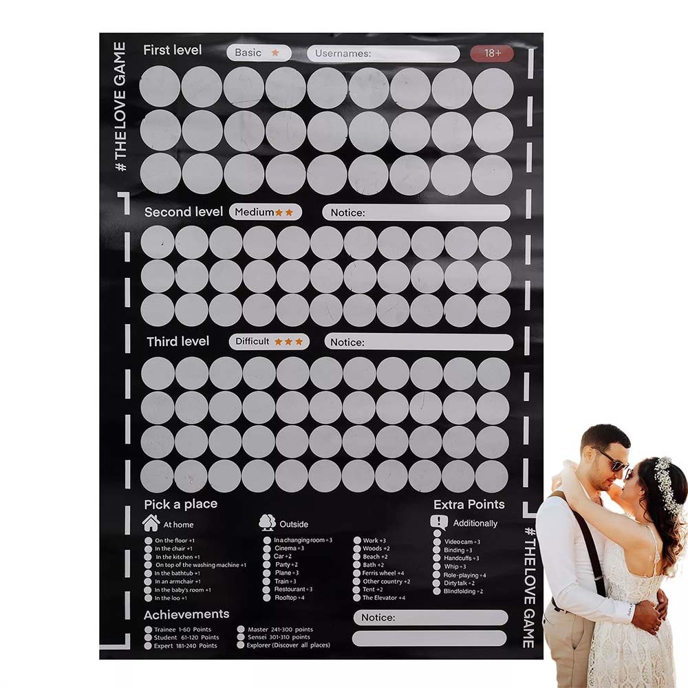 100 Scratch off Date Night Ideas Couples Games Bedroom Scratch off ...