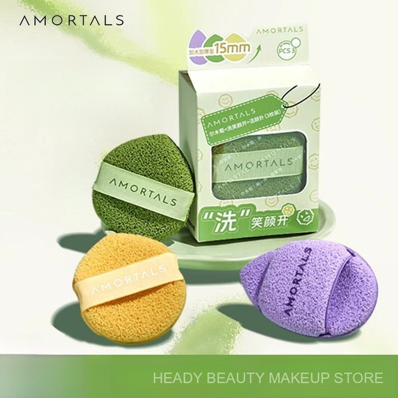 AMORTALS Facial Cleaning Puff Sponge Face Brush Removing Clay Mask ...