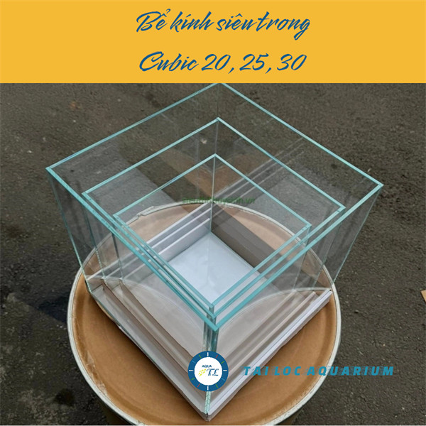 Bể kính siêu trong Cubic 30 (30x30x30 cm) : siêu trong, siêu nét bể cá cảnh, bể thủy sinh ...
