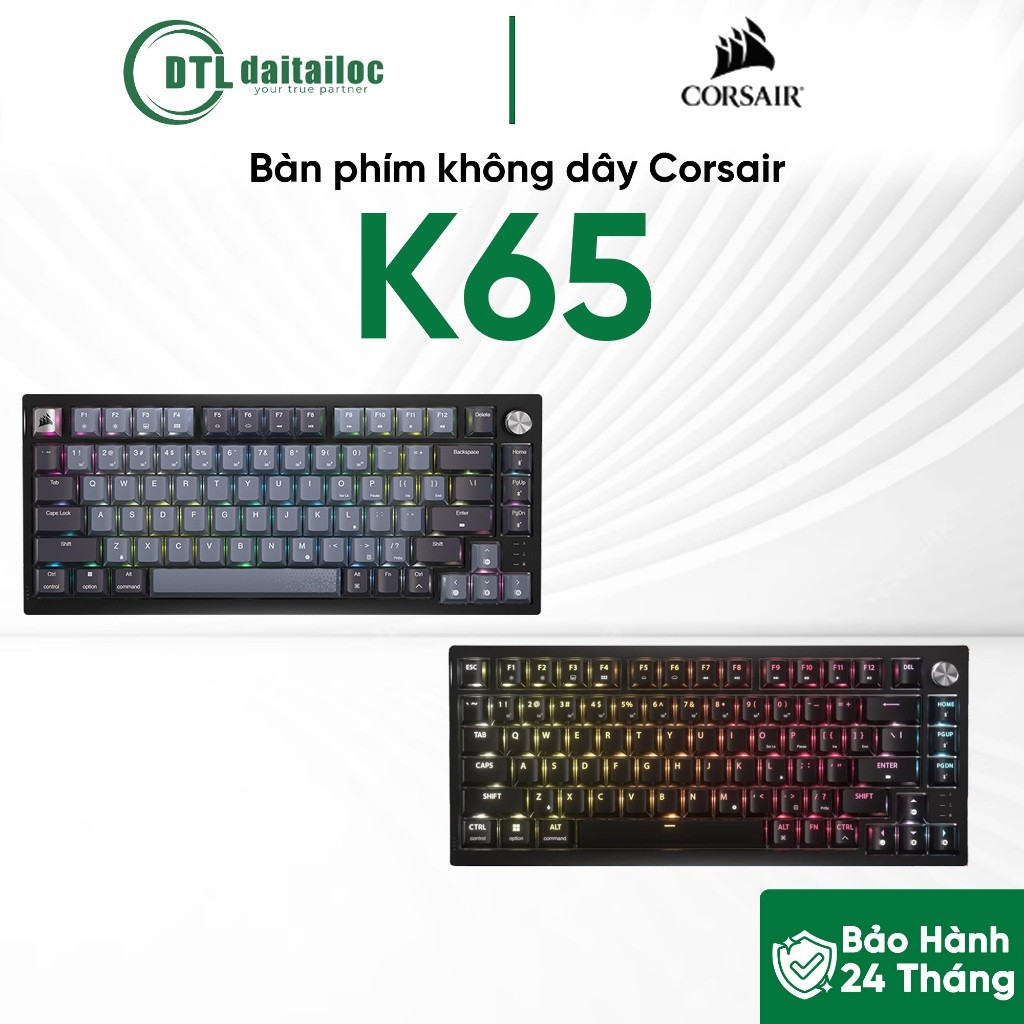 Bàn phím không dây Corsair K65 CSR RED BLK GREY RGB - K65 PLUS Tactile ...