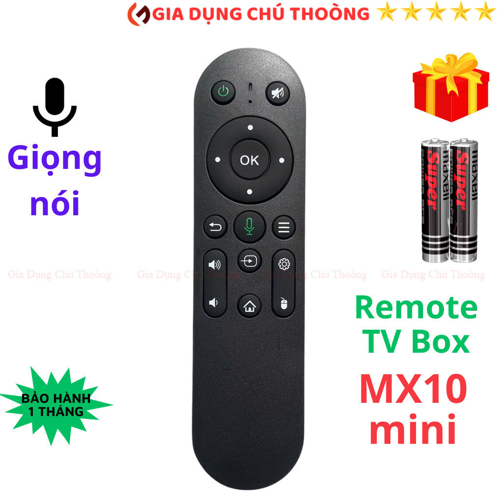 Remote điều khiển TV Box MX10 mini, giọng nói - Tặng kèm pin - Gia Dụng ...