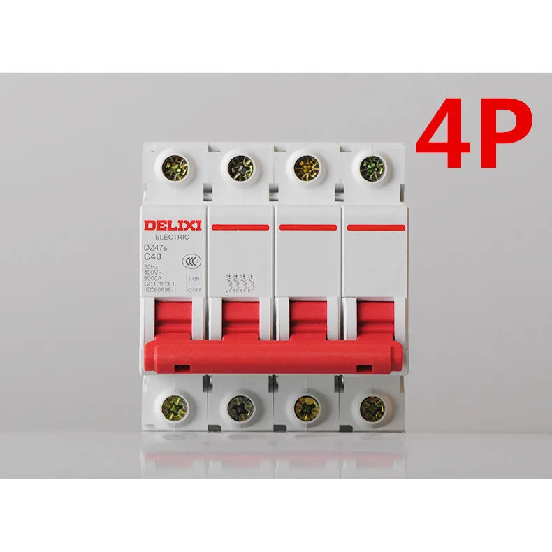 Bộ ngắt mạch Mini DELIXI MCB D Type DZ47 4P 10A 16A 20A 25A 32A 40A 50A 63A 80A 100A 125A ...