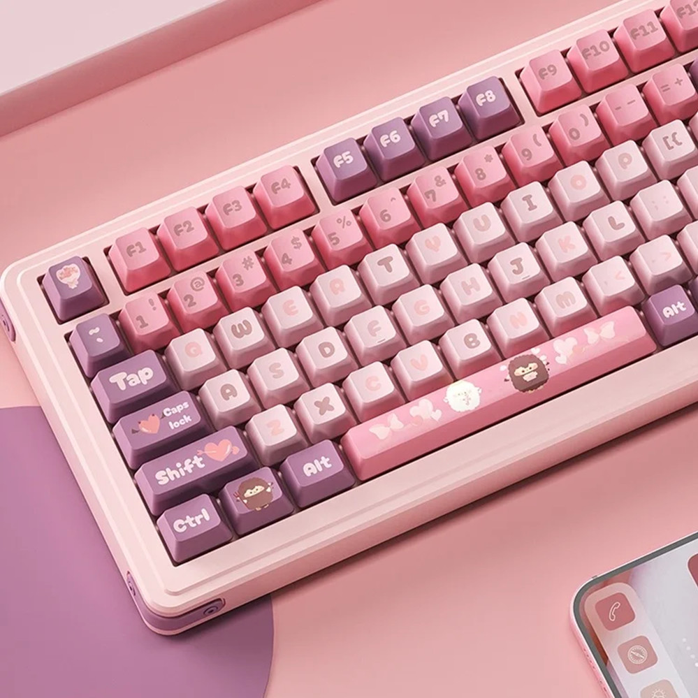Dễ Thương Thịt Cừu Nhỏ Keycap PBT Thăng Hoa 5 Mặt DYE-SUB Anh Đào Hồ Sơ ...