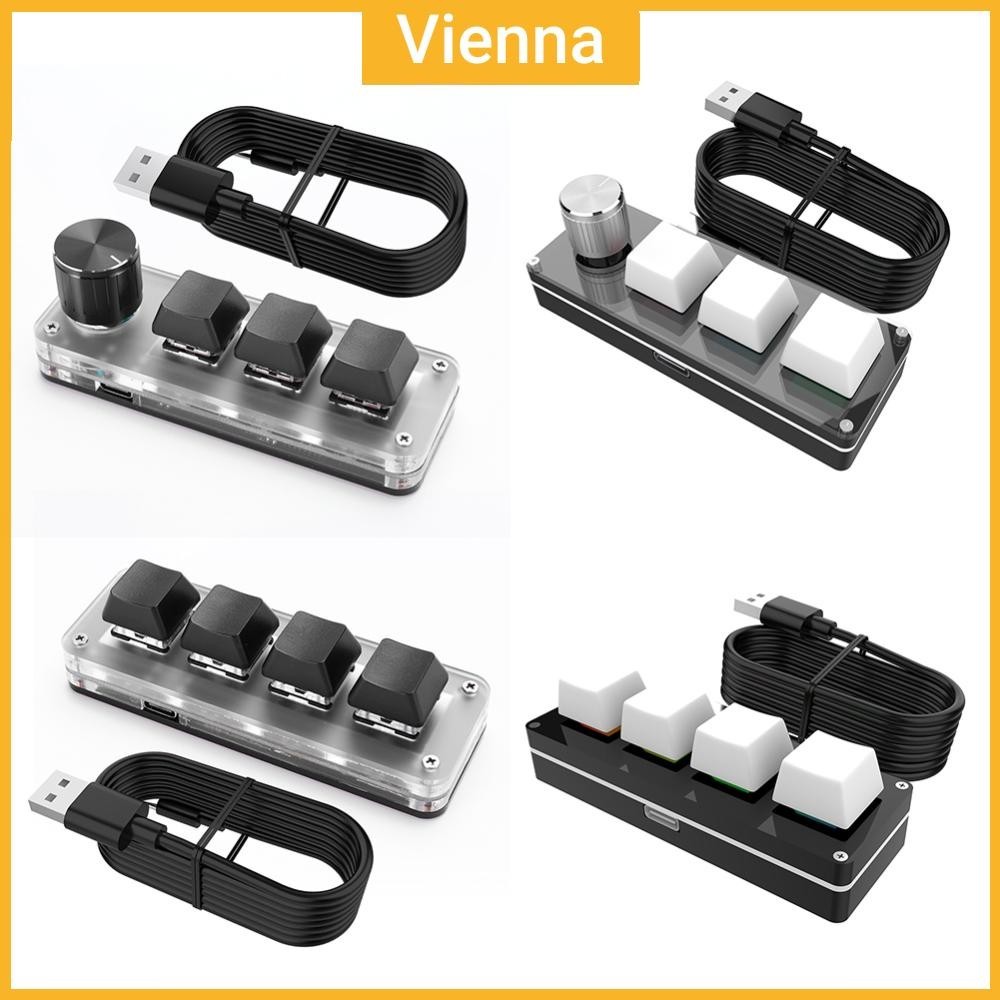 3 Phím 1 Núm / 4 Phím Mini Cơ BT Bàn Phím RGB Có Dây USB Cơ Macropad ...