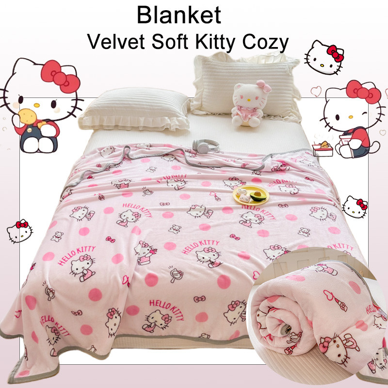 Chăn nhung Sanrio Hello Kitty Cinnamoroll Flannel Quilt 毯子 | Shopee ...