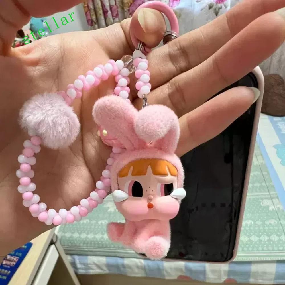 Stellartech The Powerpuff Girls Key Ring, Furry Soft Flocking Crybaby ...