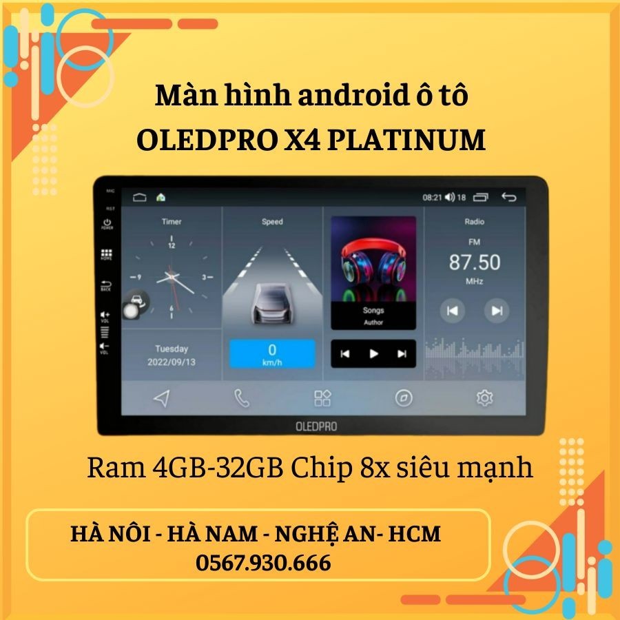 Màn Hình DVD Android Ô Tô OLEDPRO X4 Ram 4gb/32gb chíp 7862 8 nhân - Bh ...