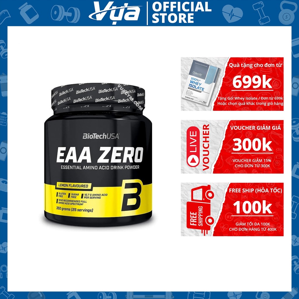 Bột Bổ Sung BioTechUSA - EAA Zero (25 lần dùng) - Hỗ Trợ Phục Hồi Cơ Bắp, Tăng Sức Mạnh - Chính ...
