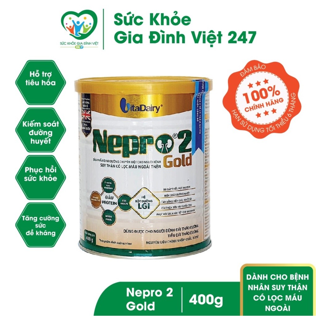 Sữa Nepro 2 Gold 400g Dành Cho Người Chạy Thận Và Bị Tiểu Đường Bổ Sung ...