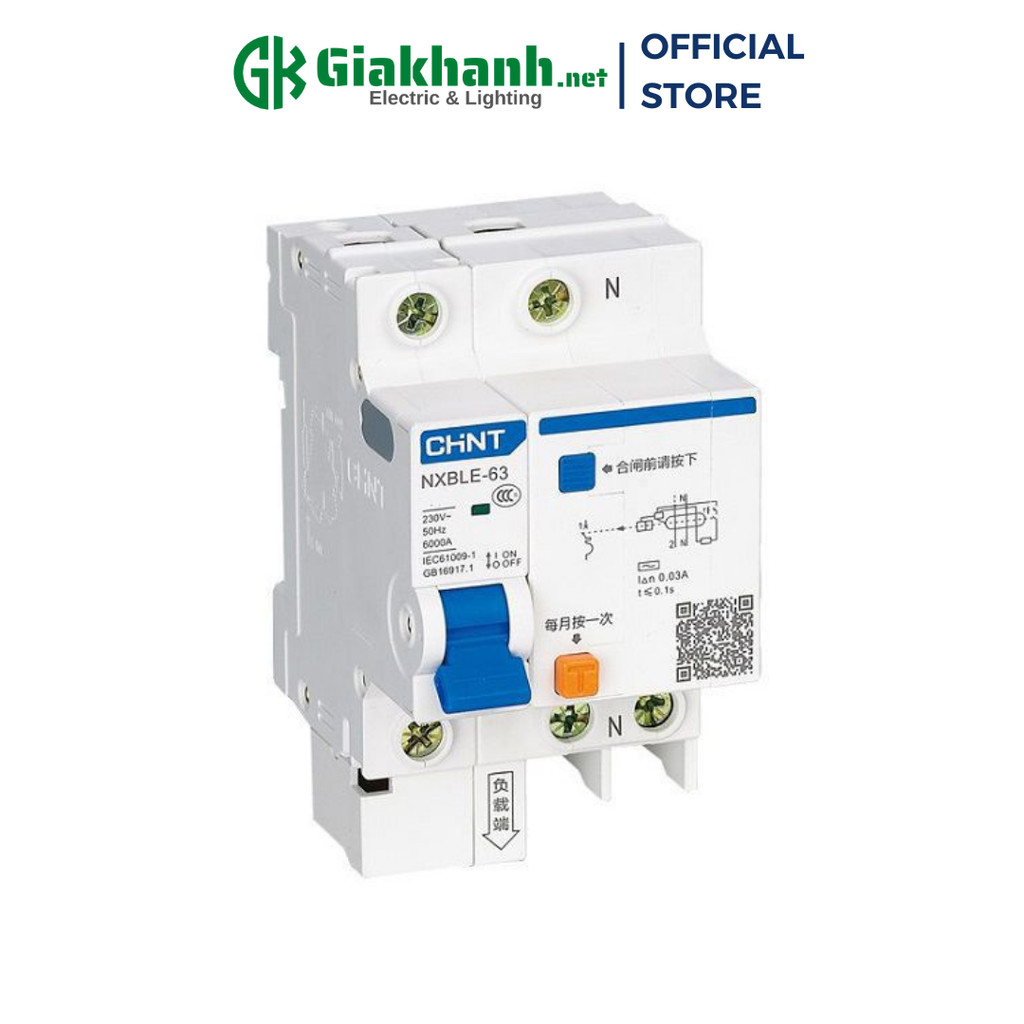 CB Chống Giật RCBO Chint NXBLE-63 63A 1P+N 30mA 6kA | Shopee Việt Nam