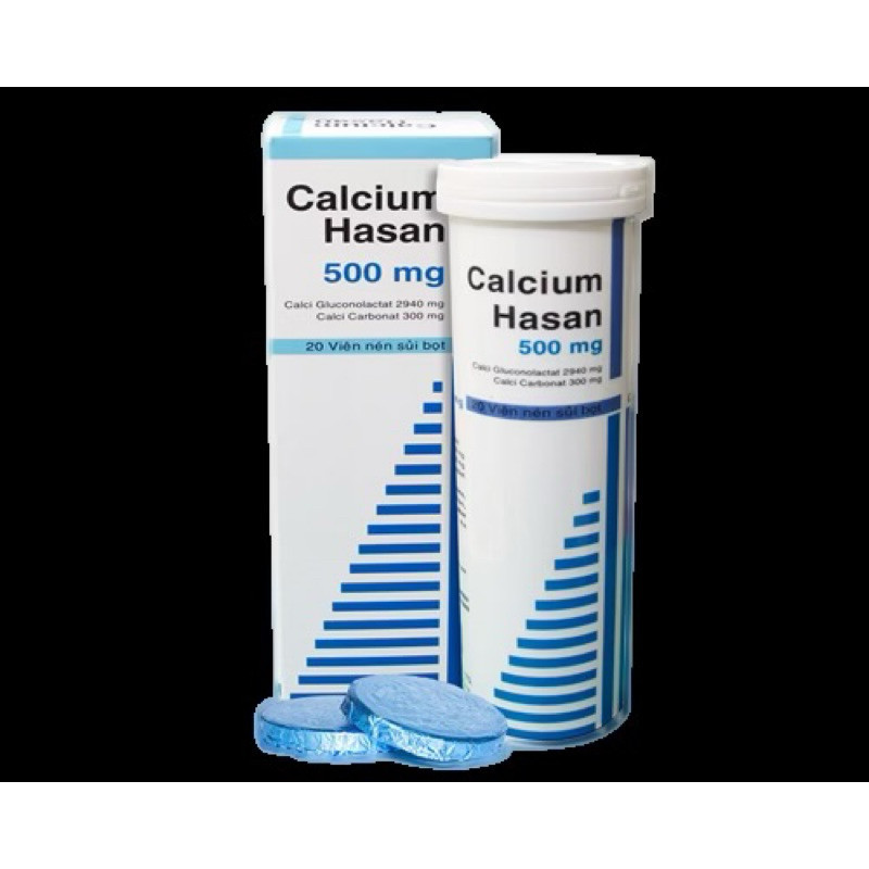 Calcium hasan 500mg,canxi sủi (ống 20 viên) | Shopee Việt Nam