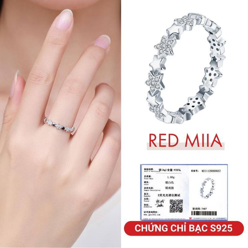Nhẫn bạc nữ S925 RED MIIA thiết kế ngôi sao ngọt ngào, nhẫn bạc S925 dễ thương, tinh tế | Shopee ...