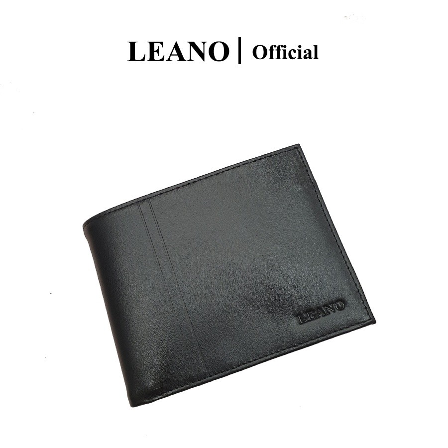 Ví nam da chân kim Leano cao cấp có họa tiết đường kẻ chìm ở mặt ví ...