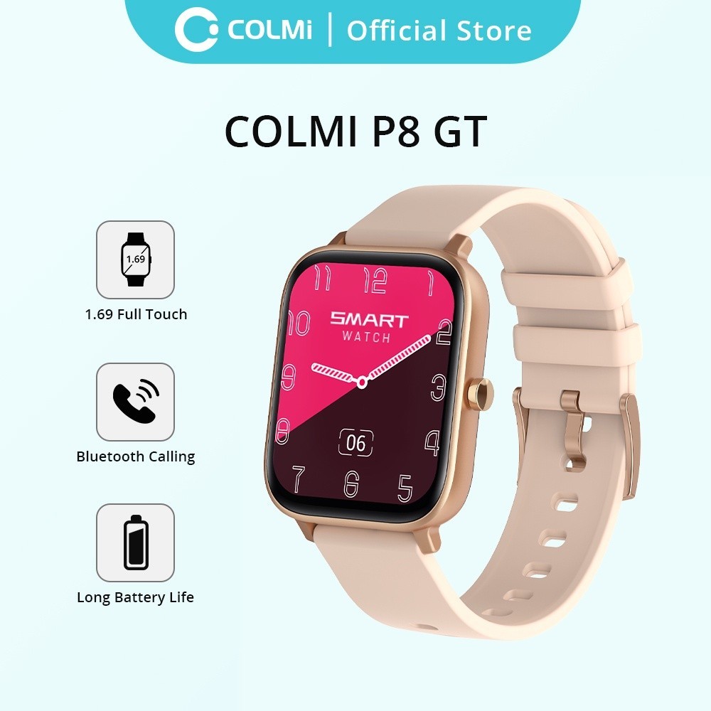 Đồng hồ thông minh COLMI P8GT Gọi Bluetooth IP67 Dây đeo silicon 20 MM chống nước | Shopee Việt Nam