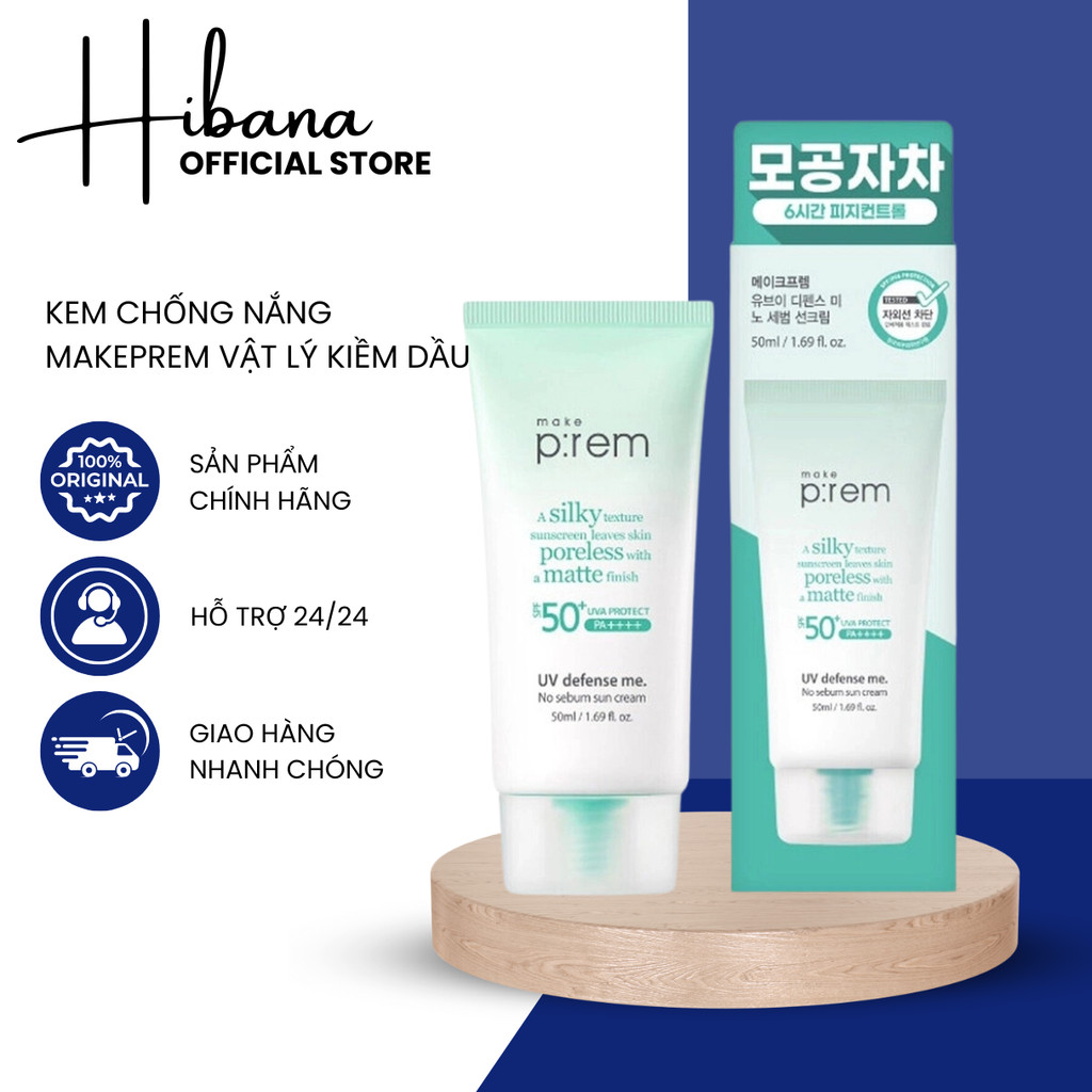 Kem Chống Nắng Vật Lý, Hoá Học Nâng Tone, Kiềm Dầu Make P:rem UV Defense Me SPF50+ PA++++ 50ml ...