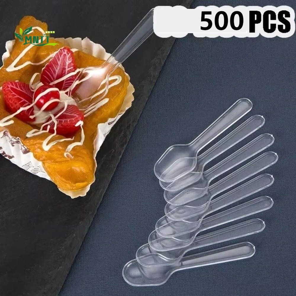 MNTT 500 Chiếc Thìa Nhựa Dùng Một Lần Sữa Chua Mini Trong Suốt | Shopee ...