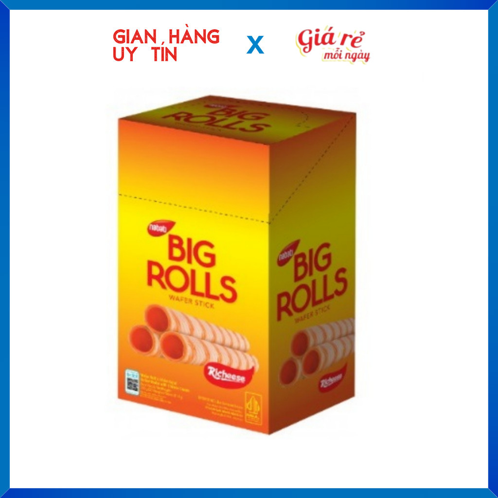 Bánh snack que nhân phô mai Nabati Big Rolls hộp 280g hộp to banhkeochinhhang | Shopee Việt Nam