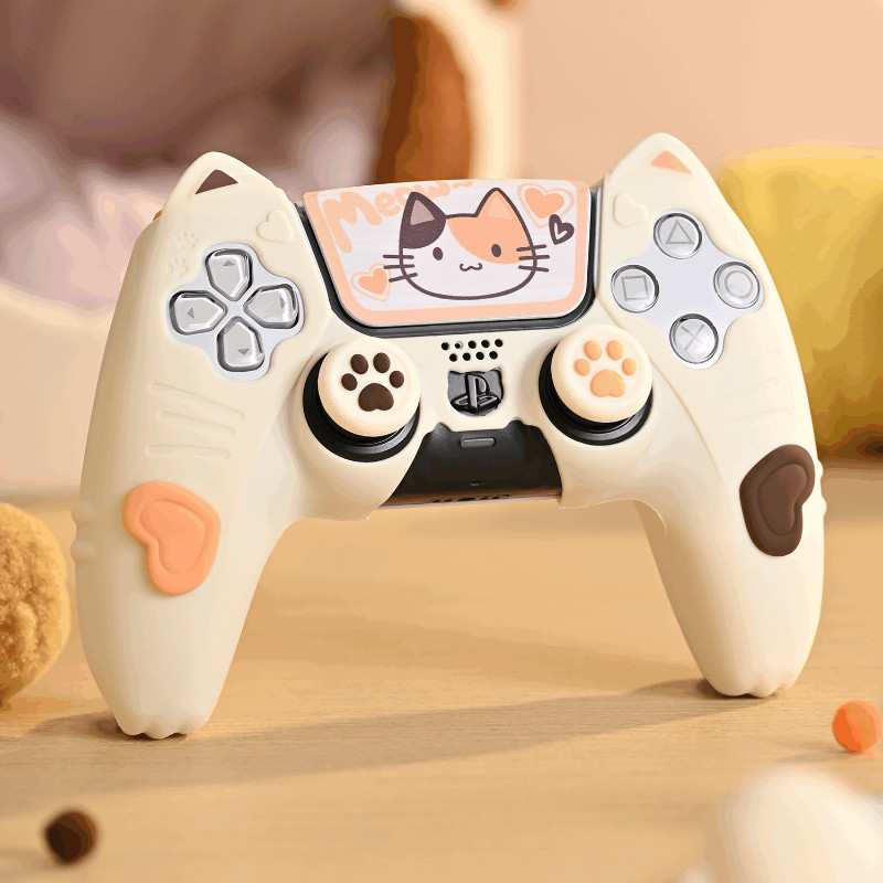 Ps5 / NS Pro Tay Cầm Vỏ Bảo Vệ Vỏ Silicon Chống Trơn Trượt Và Chống Mồ Hôi Dễ Thương Ba Hoa Mèo ...