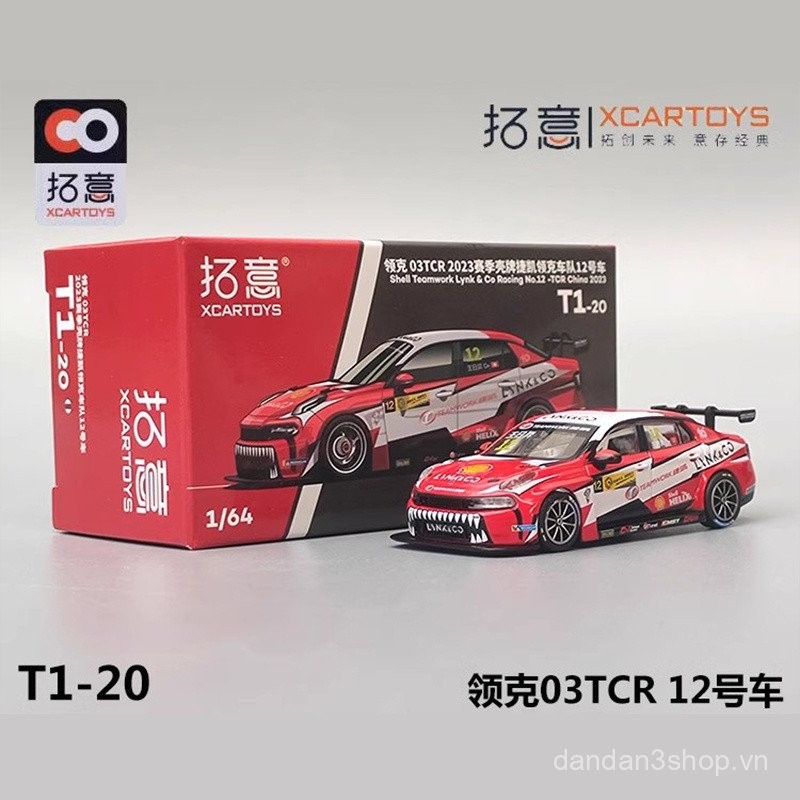 Tuoyi 1/64 Lynk & Co 03TCR miệng cá mập số 12 đua sơn màu đỏ T1-20 bộ sưu tập mô hình xe hợp kim ...