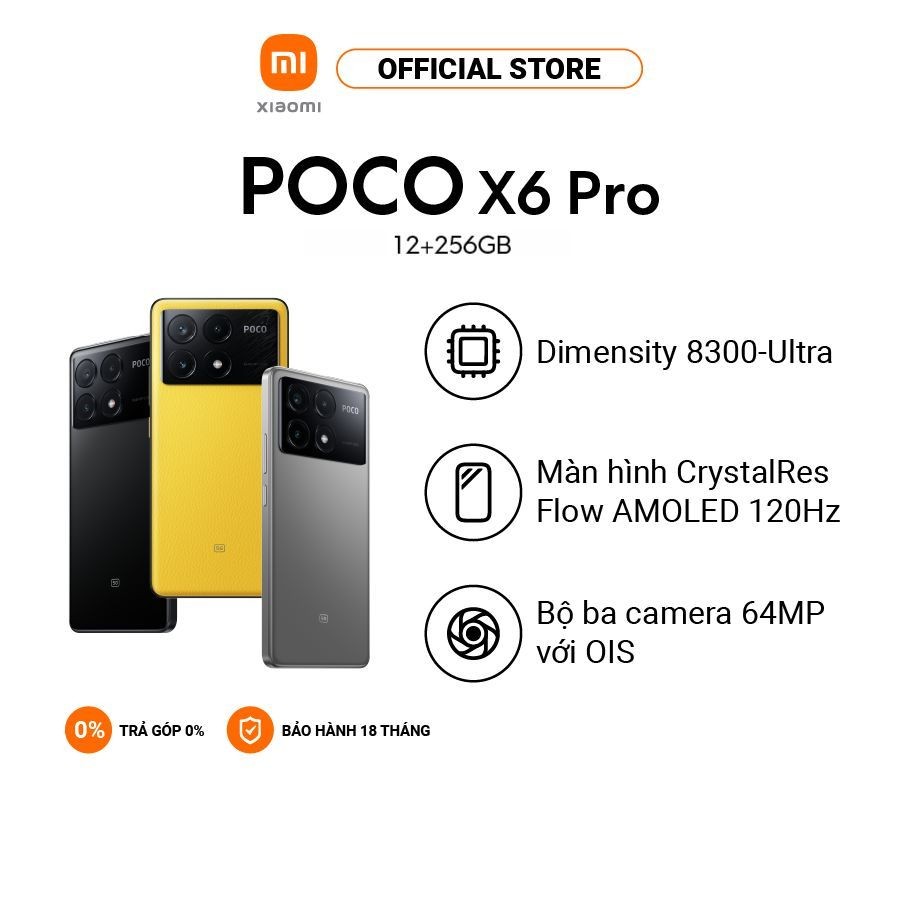 Điện thoại Xiaomi POCO X6 Pro 5G 12GB 512GB chính hãng bảo hành 18 ...